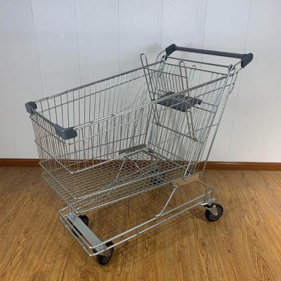 China 240L Australian Style General Purpose Supermarket Trolley With Grey Plastic Parts for sale