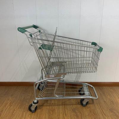 China 100L Grocery Store Rolling Trolley American Style Supermarket Shopping Trolley for sale