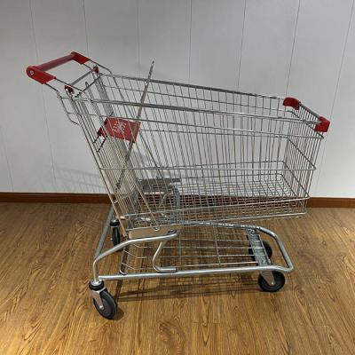 China 180L General store Supermarket Trolleys American style Supermarket Shopping Trolley with 5 inch wheels for sale