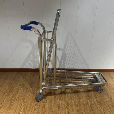 China Transport Housekeeping Trolleys Tally Of Cargo Lightweight Folding Heavy Duty Warehouse Trolley With Five-inch Pu Wheels for sale