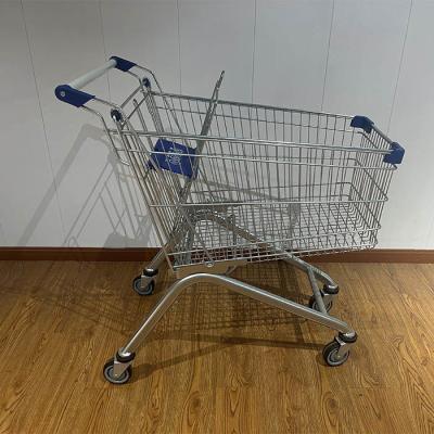 China 100L Grocery store carring Large Capacity Foldable Metal Shopping Trolley With Child Seat for sale