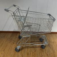 China 150L Store storage Chromed Asian Markte Supermarket Shopping Trolley for sale