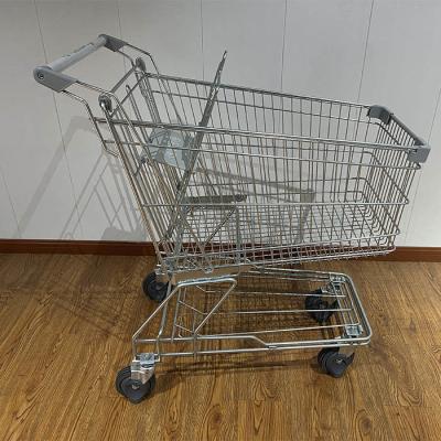 China 150L Store storage Chromed Asian Markte Supermarket Shopping Trolley for sale