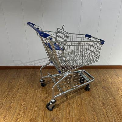 China 100L German type Grocery store Rolling Trolley ISO9001 Metal Shopping Trolley for sale