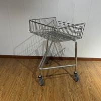 China Shallow Shopping Trolley For Disabled  With Escalator Wheels Push Along Steel Shopping Cart for sale