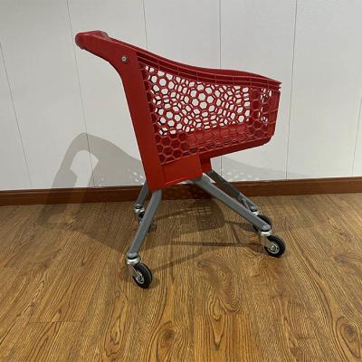 China Plastic Kids Cart Child Size Toy Shopping Cart in Grocery Store with Flag for sale