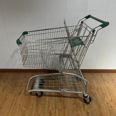 China 125L High Quality America Style Customized Supermarket Metal Shopping Trolley Cart for sale