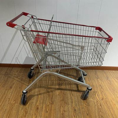 China 100L European Style Shopping Trolley with CE Certification Metal Supermarket Carts for sale