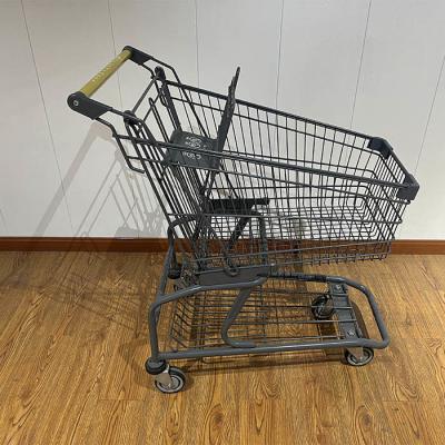 China 150L Store CE Certificate Elevator Wheel Steel Shopping Cart for sale