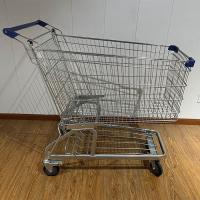 China 240L Large Capacity Convenience Store Grocery Carts Metal Durable German type Steel Shopping Cart for sale