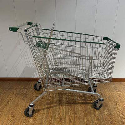 China Hot Sale Supermarket Metal European Shopping Trolley with PU Wheels for sale