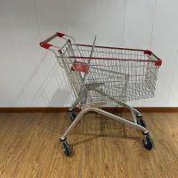 China 125L European Style Hand Folding Shopping Trolley Cart with Children Seats for sale