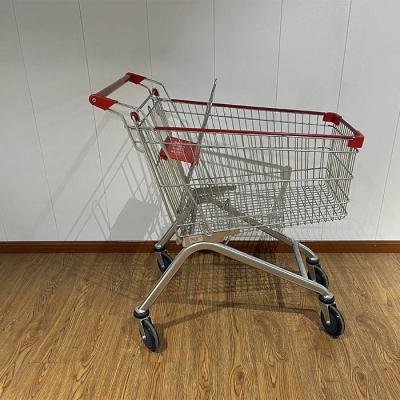 China 125L European Style Hand Folding Shopping Trolley Cart with Children Seats for sale