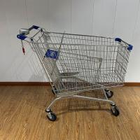 China 240L Large Size Supermarket European Shopping Hand Trolley with PU Wheels for sale