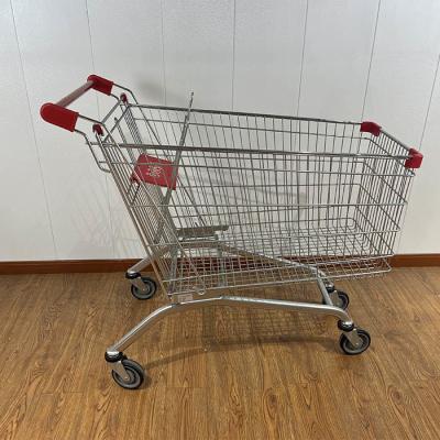 China 240L Supermarket Shopping Cart with Universal Wheels and Metal Versatile & Durable Trolley for sale