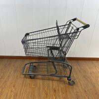 China American Socket Handle Round Tube Shopping Trolley Supermarket Shopping Cart with Child Seat for sale