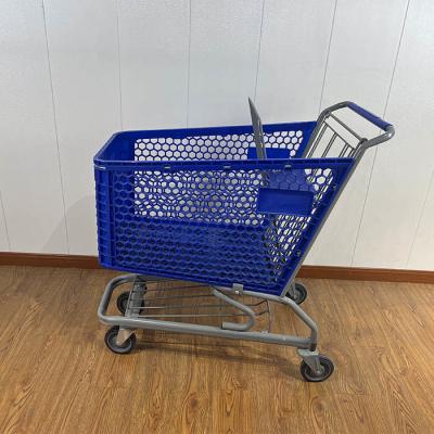 China Good Quality 180L Plastic Supermarket Shopping Trolley Shopping Mall Cart for sale
