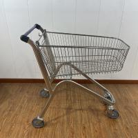 China 90L Round Corner Promotional European Chair Grocery Shopping Trolley Metal Shopping Trolley for sale