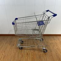 China 125L Asian Style Supermarket Metal Wire Shopping Trolley with Plastic Cover for sale