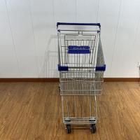 China 125L Asian Style Supermarket Metal Wire Shopping Trolley with Plastic Cover for sale