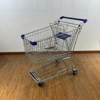 China 125L Asian Style Supermarket Metal Wire Shopping Trolley with Plastic Cover for sale