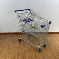 China 125L Asian Style Supermarket Metal Wire Shopping Trolley with Plastic Cover for sale