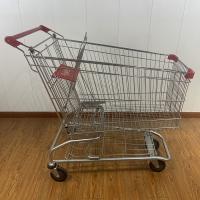 China 210L Variety Store Carring Rolling Trolley Steel Shopping Cart for sale