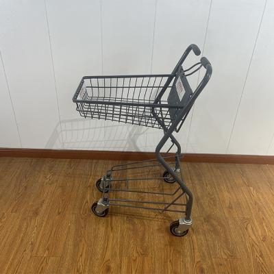 China Japanese Gray Folding Supermarket Hand Basket Cart Trolley for Japan Customer for sale