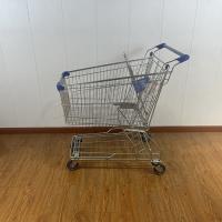 China 125L Metal Retail Powder Coating CE Certificate Foldable Steel Shopping Cart for sale