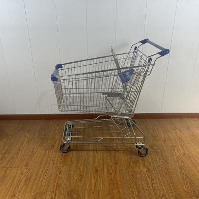 China 125L Metal Retail Powder Coating CE Certificate Foldable Steel Shopping Cart for sale