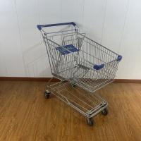 China 125L Metal Retail Powder Coating CE Certificate Foldable Steel Shopping Cart for sale