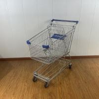China 125L Metal Retail Powder Coating CE Certificate Foldable Steel Shopping Cart for sale