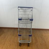 China American Style Two Layers Metal Supermarket Shopping Cart Trolley with 4 Universal Wheels for sale