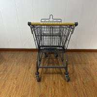 China 80L Galvanized Supermarket Trolley Mobile Wheel American-style Metal Shopping Trolley for sale