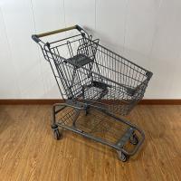 China 80L Galvanized Supermarket Trolley Mobile Wheel American-style Metal Shopping Trolley for sale