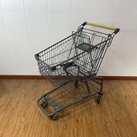 China 80L Galvanized Supermarket Trolley Mobile Wheel American-style Metal Shopping Trolley for sale