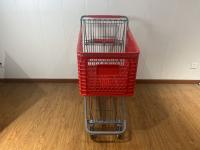 China 200L  Plastic Shopping Carts Hand Push Supermarket Plastic Shopping Carts for sale
