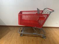 China 200L  Plastic Shopping Carts Hand Push Supermarket Plastic Shopping Carts for sale
