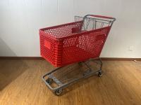 China 200L  Plastic Shopping Carts Hand Push Supermarket Plastic Shopping Carts for sale