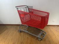 China 200L  Plastic Shopping Carts Hand Push Supermarket Plastic Shopping Carts for sale