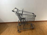China 100L Powder Coating Rolling Trolley Metal Shopping Trolley With Child Seat for sale
