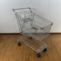 China Asian Style Supermarket Metal Shopping Trolley with Four Wheels for sale
