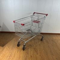 China Customizable Billboards High Quality Grocery European Style Trolley with Plastic Chair Shopping Cart for sale