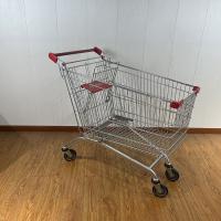 China Customizable Billboards High Quality Grocery European Style Trolley with Plastic Chair Shopping Cart for sale