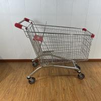 China Customizable Billboards High Quality Grocery European Style Trolley with Plastic Chair Shopping Cart for sale