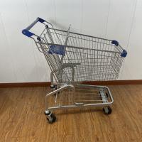 China German Style Powder Coating Hand Push Shopping Trolley Cart for Supermarket for sale