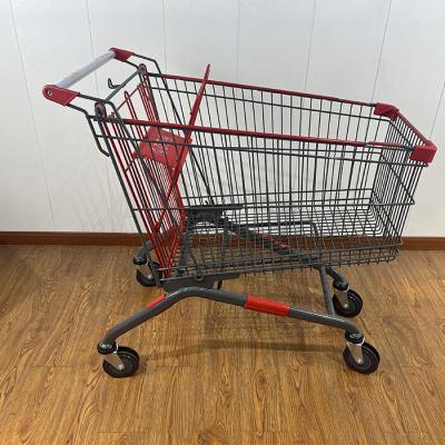 China Customized European Style Shopping Trolley with Seat Safety Belt for Child Protection for sale