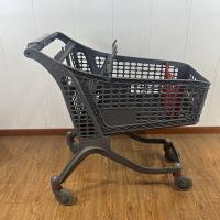China New Design Pure Plastic Hand Push Shopping Trolley for Supermarket Shop for sale