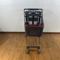 China New Design Pure Plastic Hand Push Shopping Trolley for Supermarket Shop for sale