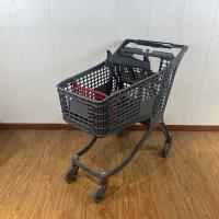 China New Design Pure Plastic Hand Push Shopping Trolley for Supermarket Shop for sale